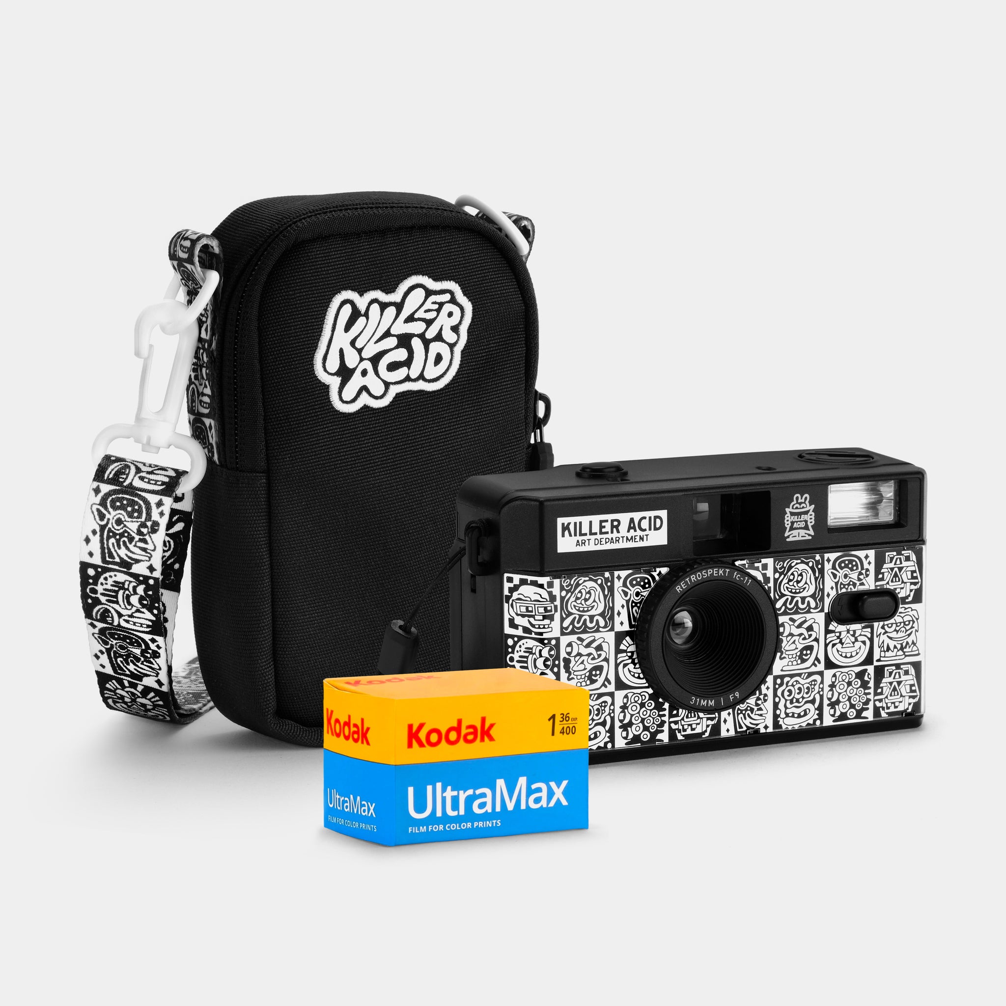 Killer Acid "Art Department" 35mm Camera, Bag and Film Bundle
