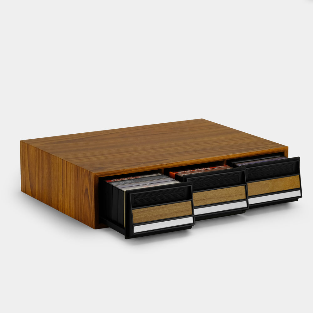 Wood Cassette Tape Storage Drawers