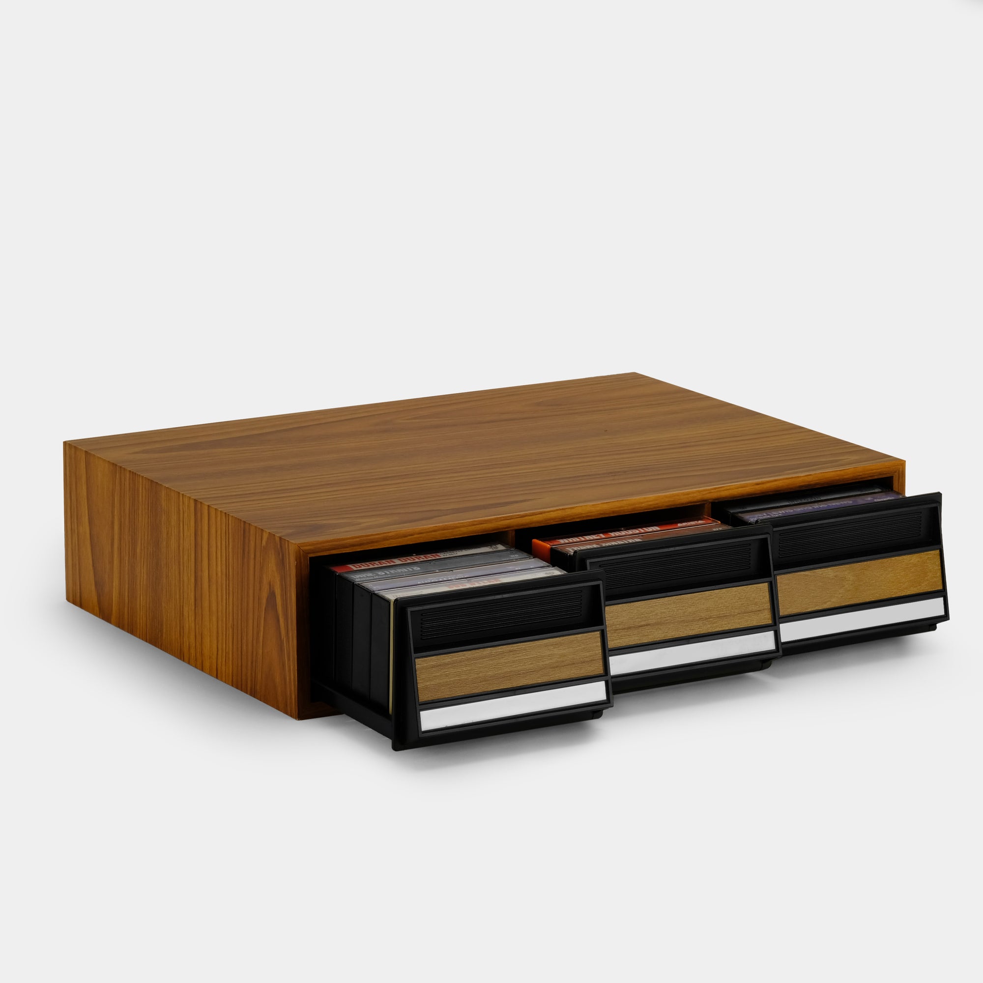Wood Cassette Tape Storage Drawers