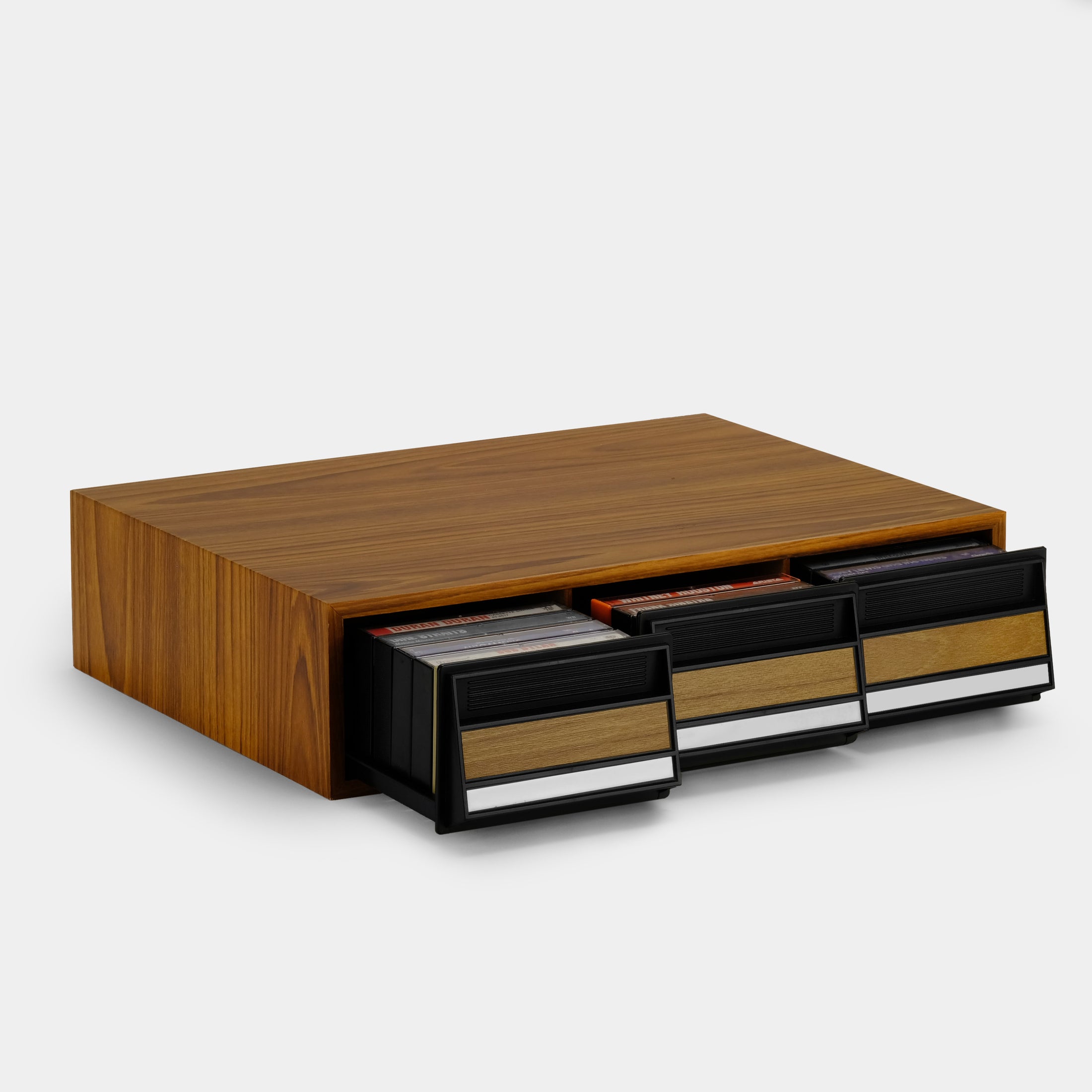 Wood Cassette Tape Storage Drawers