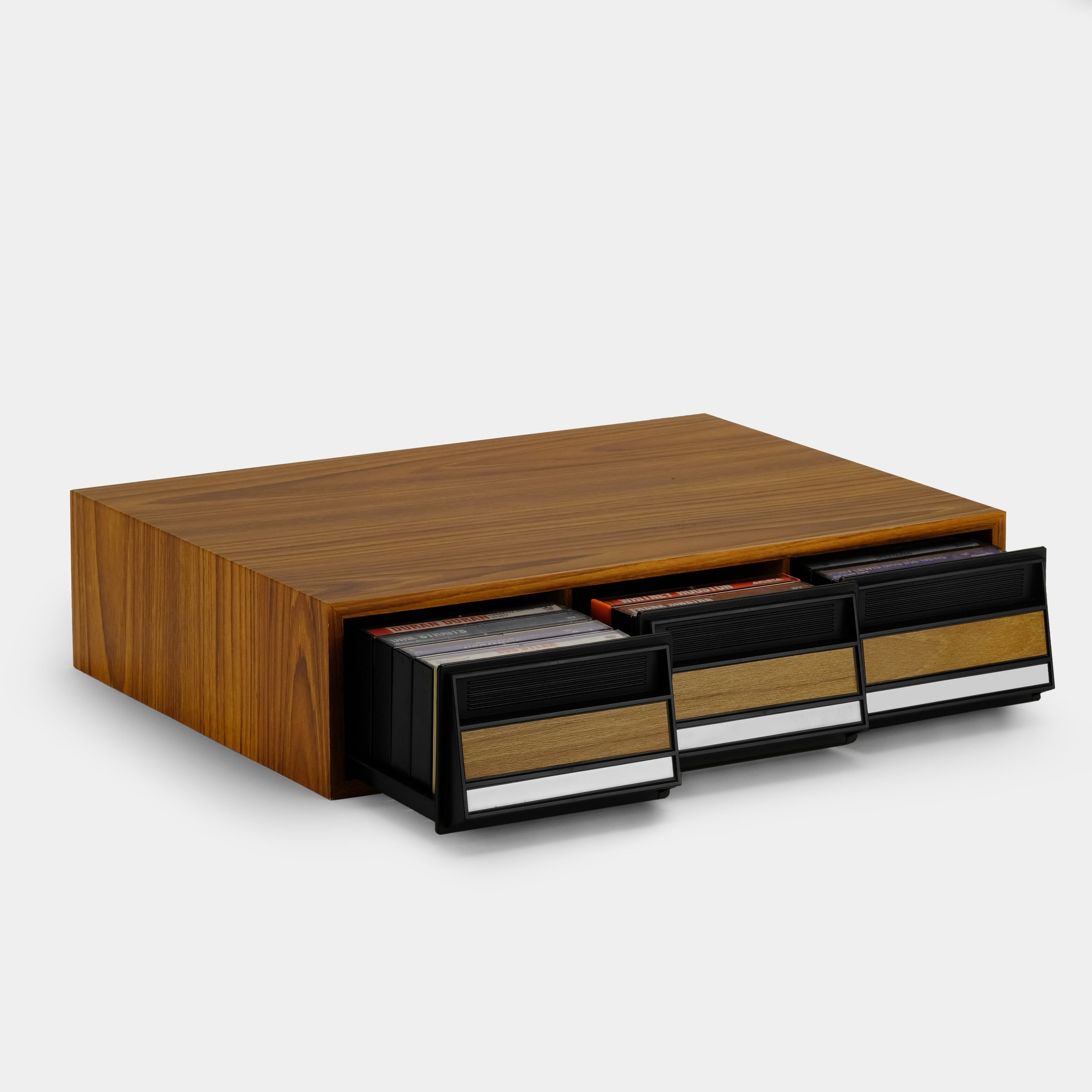 Wood Cassette Tape Storage Drawers