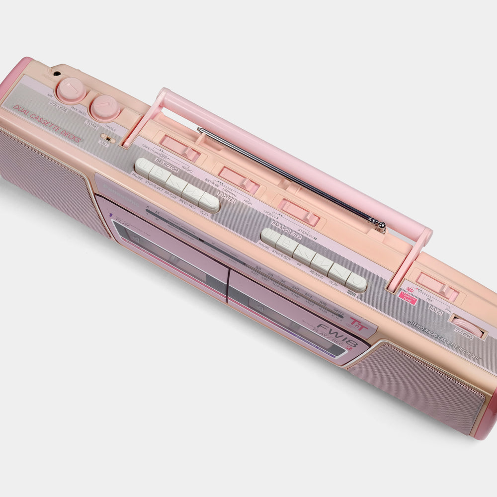 Panasonic RX-FW18 AM/FM Stereo Pink Boombox Double Cassette Recorder a