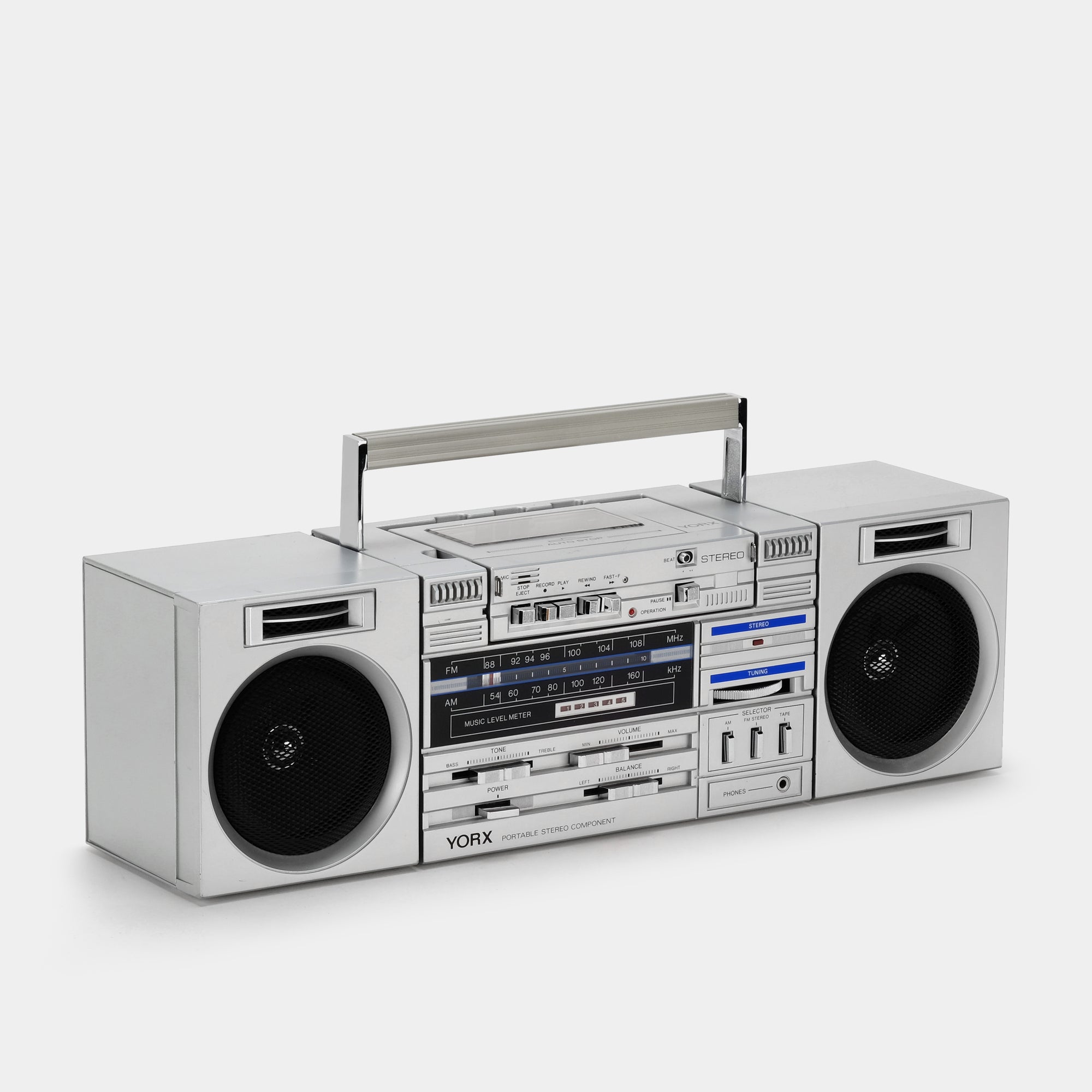 Yorx BP-04R AM/FM Stereo Boombox Cassette Recorder and Player