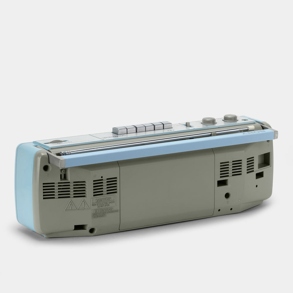 Sony Sound Rider CFS-210 FM/AM Stereo Light Blue Boombox Cassette Reco