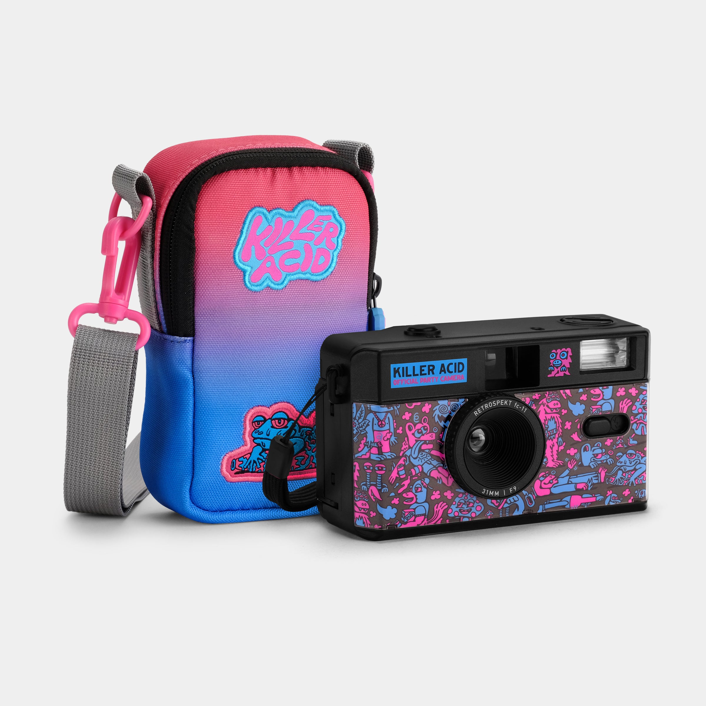 Killer Acid “Official Party Camera” FC-11 35mm Film Camera & Bag Bundl