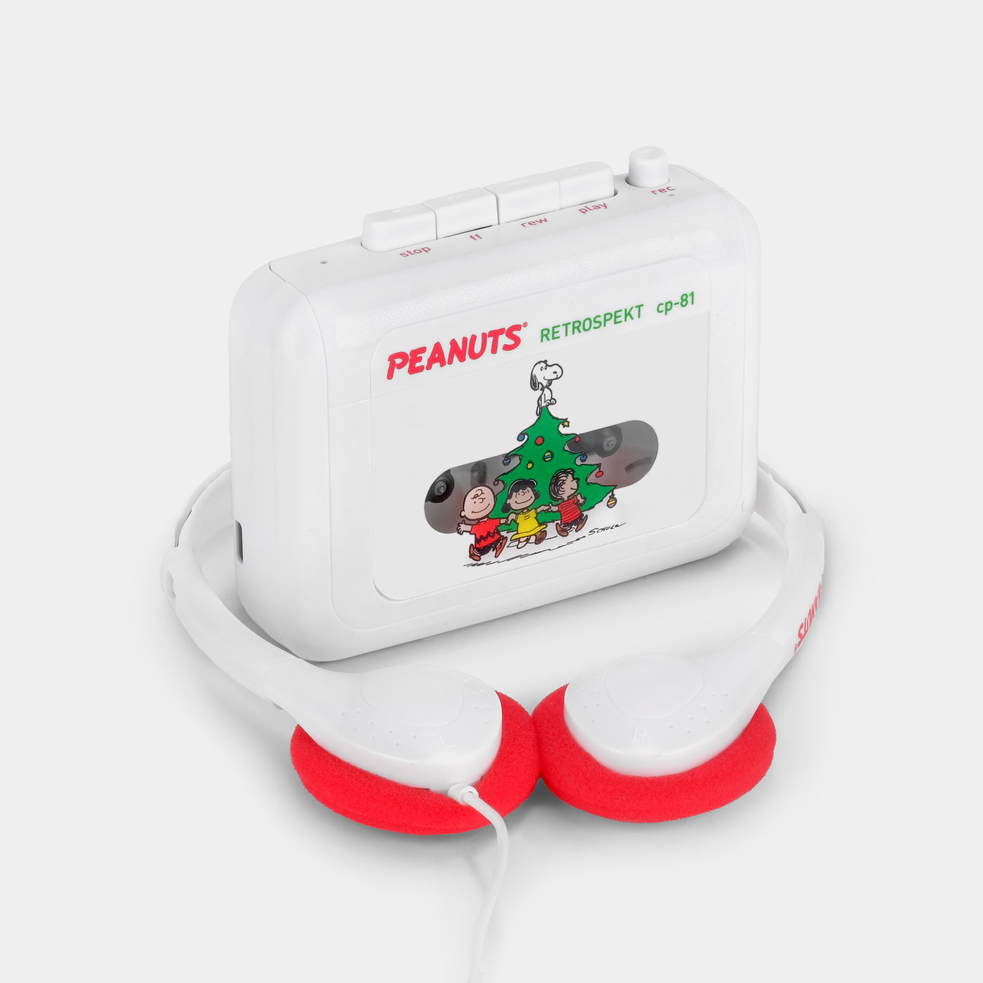 Peanuts "A Charlie Brown Christmas" CP-81 Portable Cassette Player + C