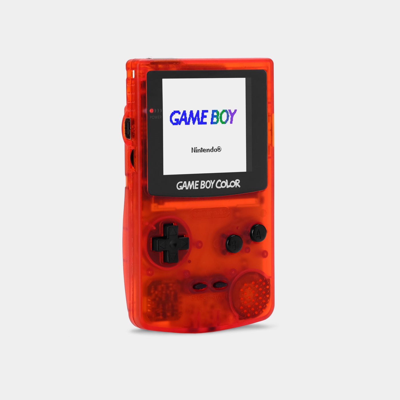 Nintendo Game Boy Color Clear Red Game Console With Backlit Screen