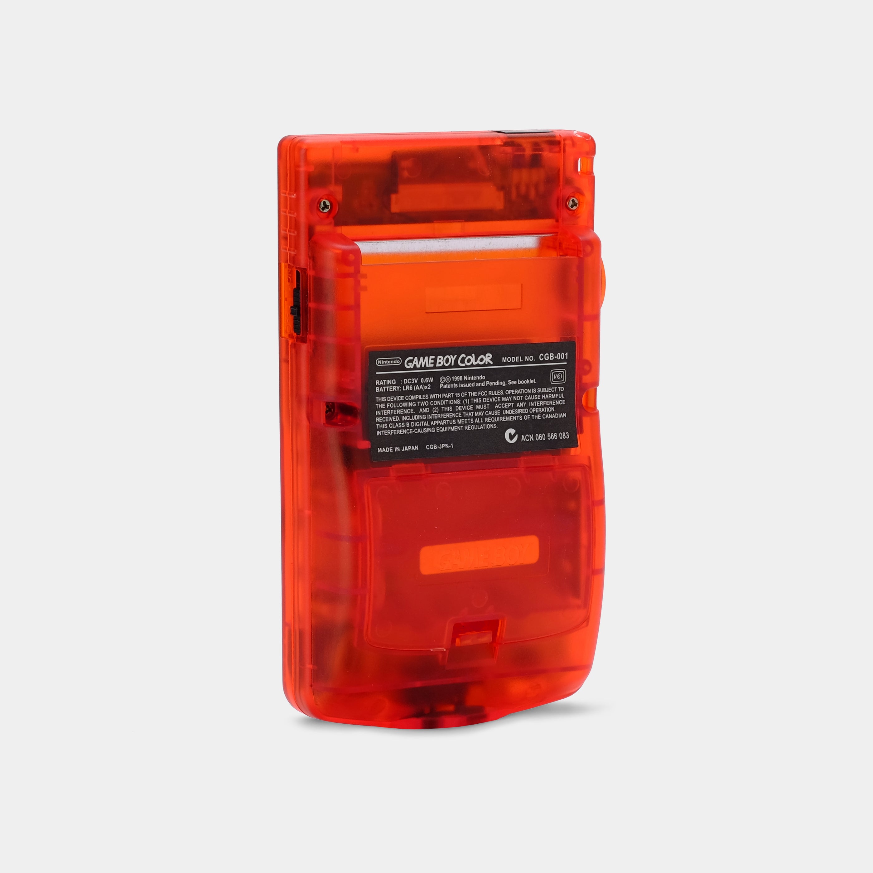 Nintendo Game Boy Color Clear Red Game Console With Backlit Screen