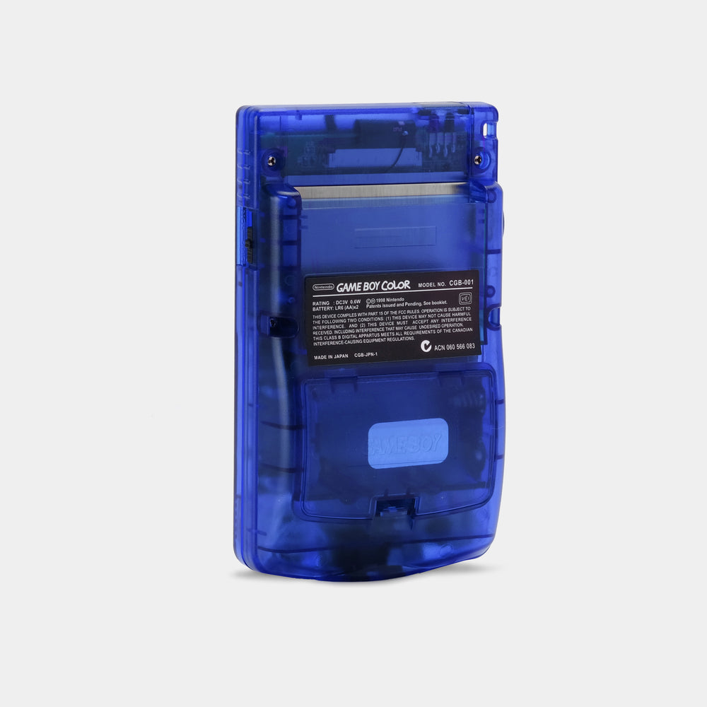 Nintendo Game Boy Color Translucent Blue Game Console With Backlit Scr
