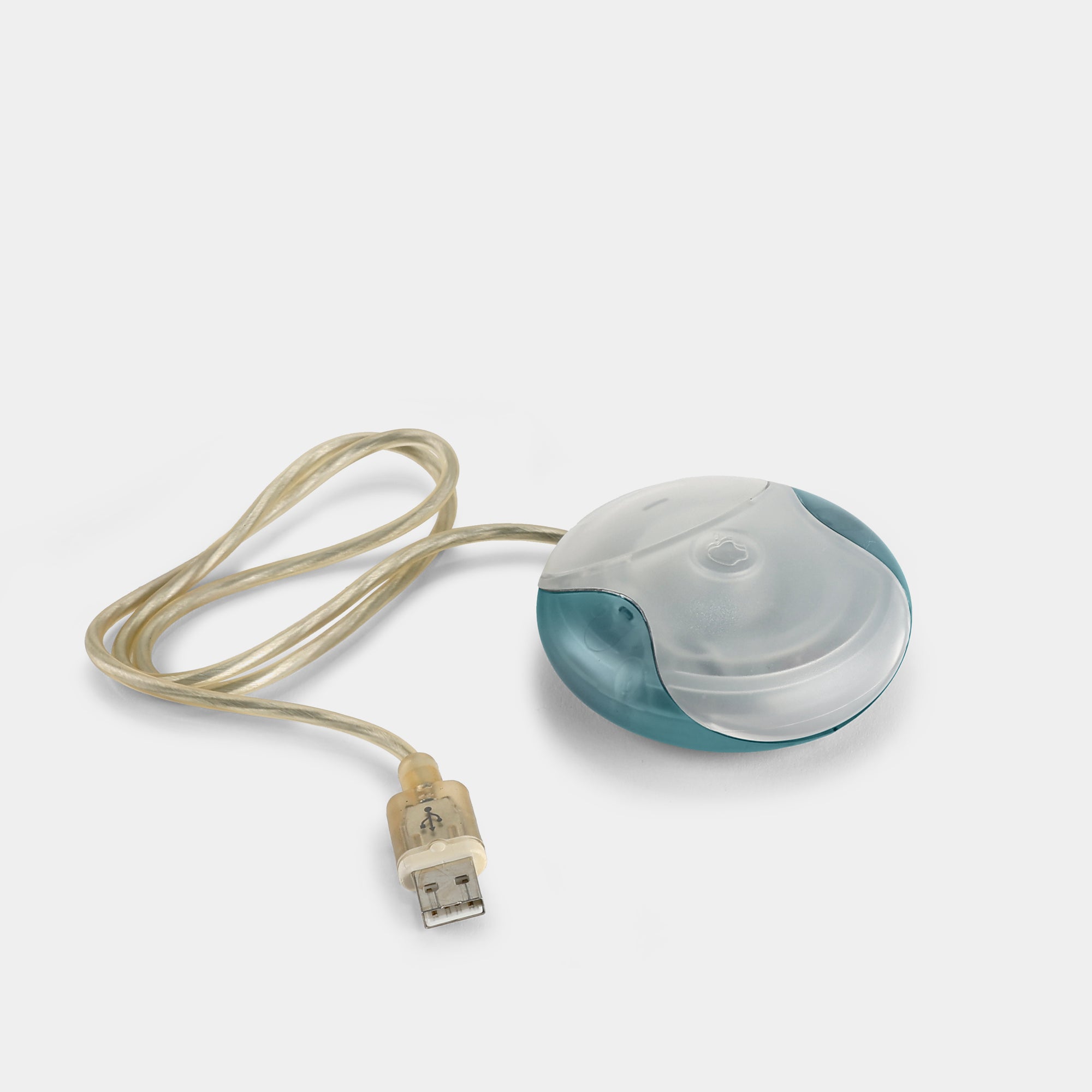 Vintage Apple Model M4848 USB Bondi Blue G3 Puck Mouse
