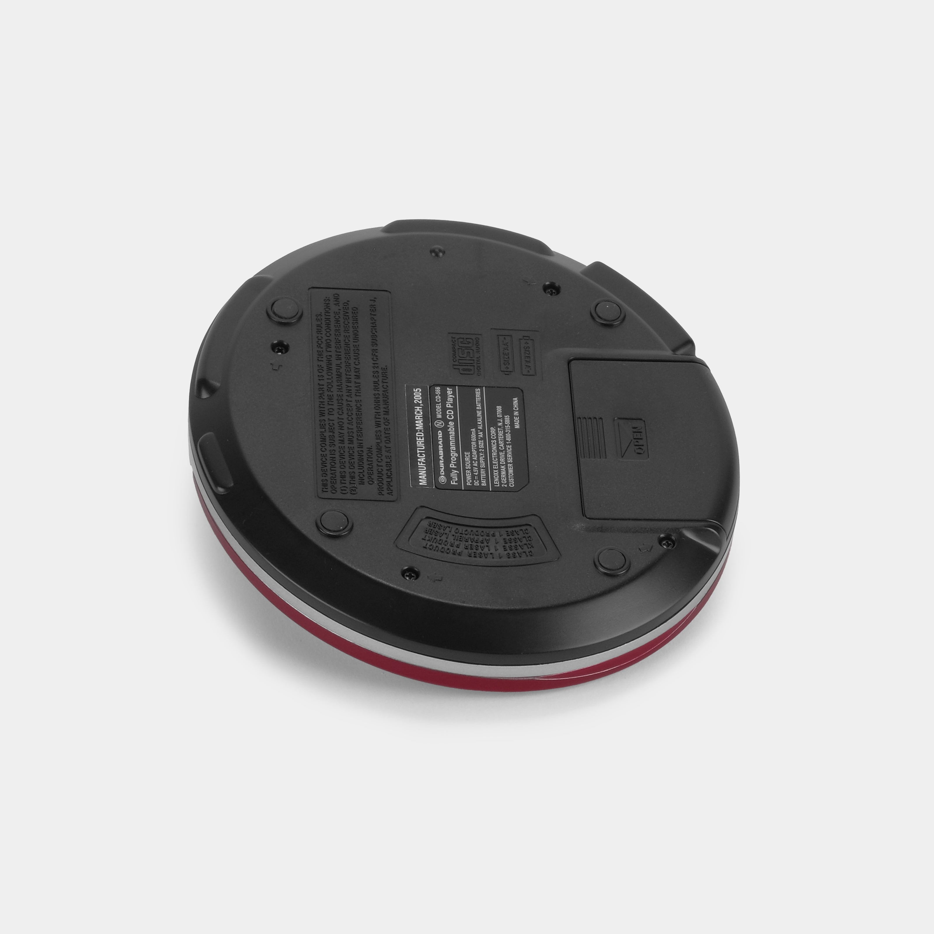 Durabrand CD-566 Silver and Red Portable CD Player