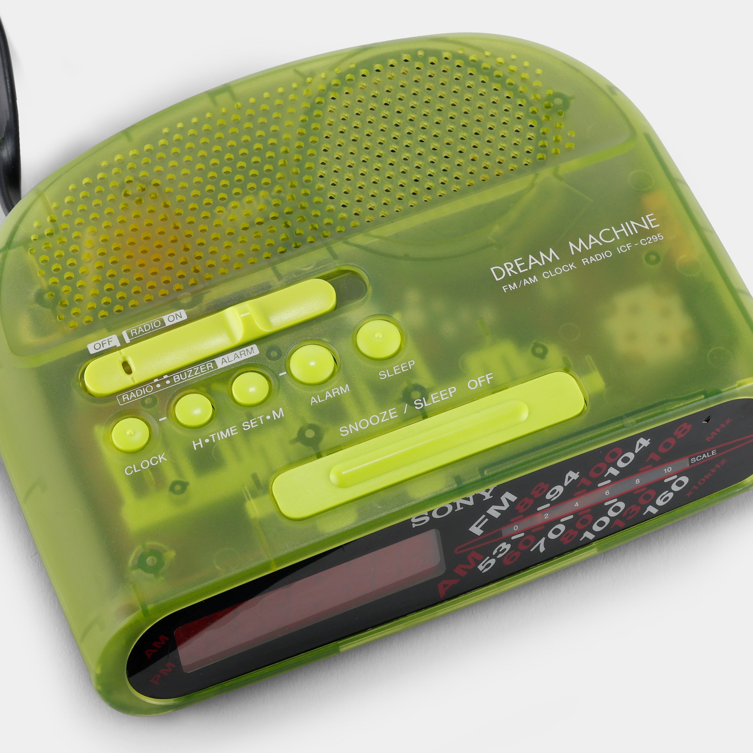 Sony Dream Machine ICF-C295 Transparent Green FM/AM Digital Alarm Cloc