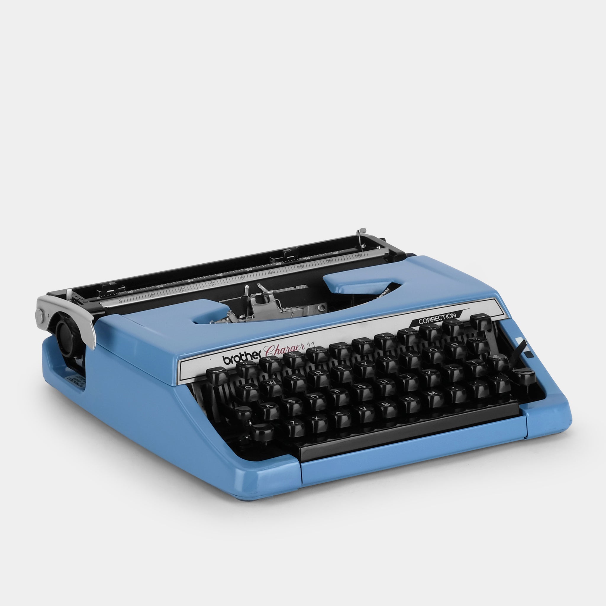 Brother Charger 11 Blue Manual Typewriter and Case