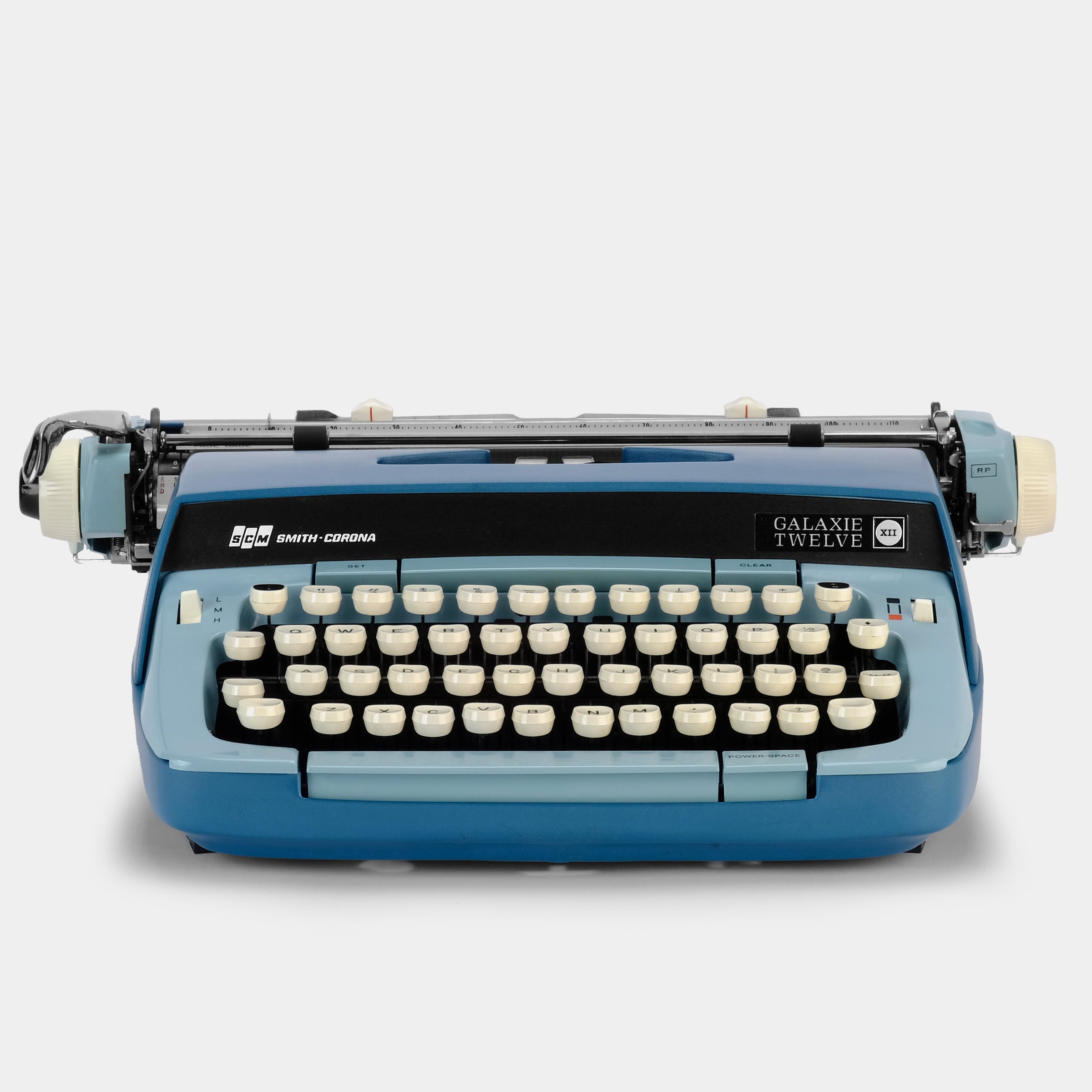 Smith-Corona Galaxie Twelve XII Blue Manual Typewriter and Case