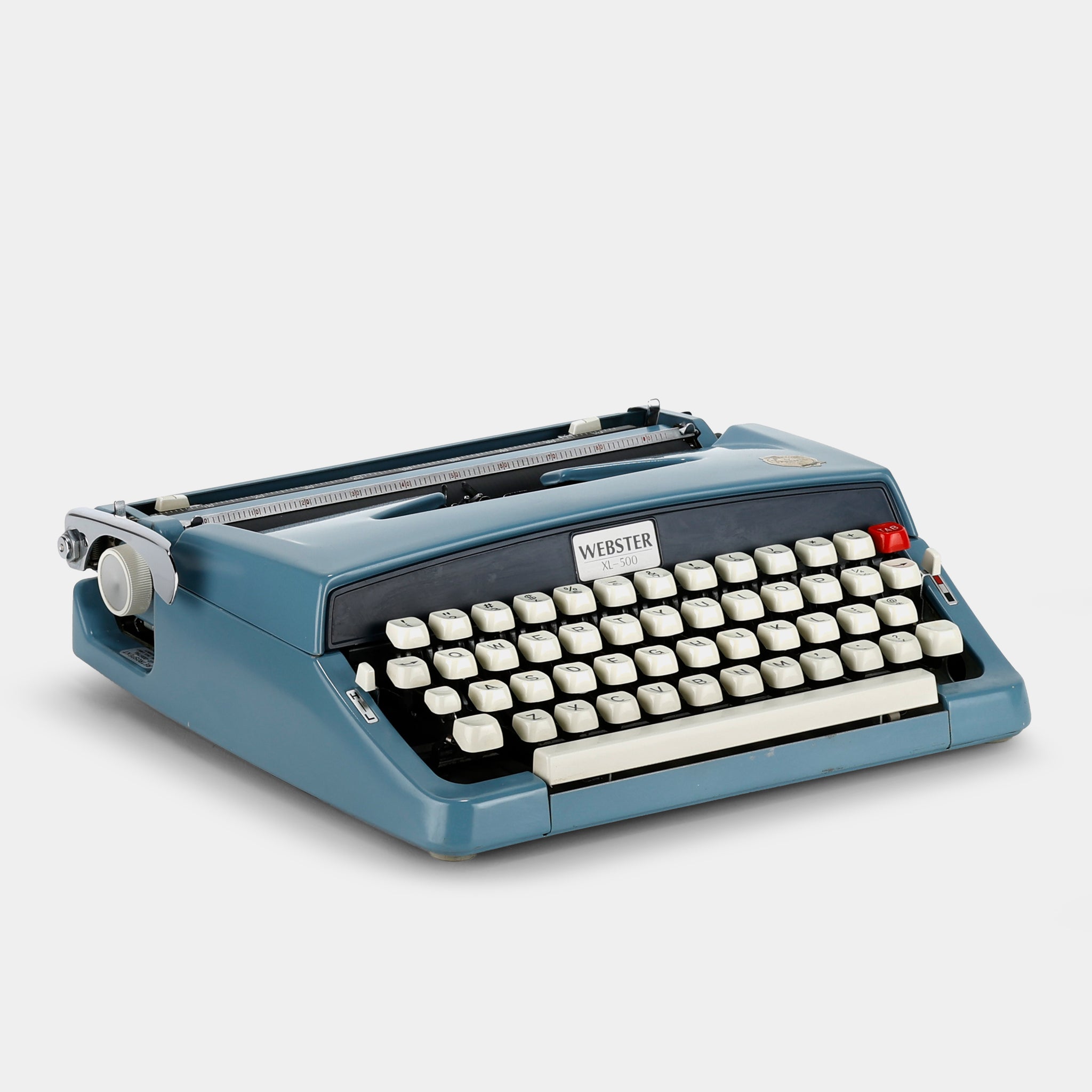 Webster XL-500 Blue Manual Typewriter and Leather Case