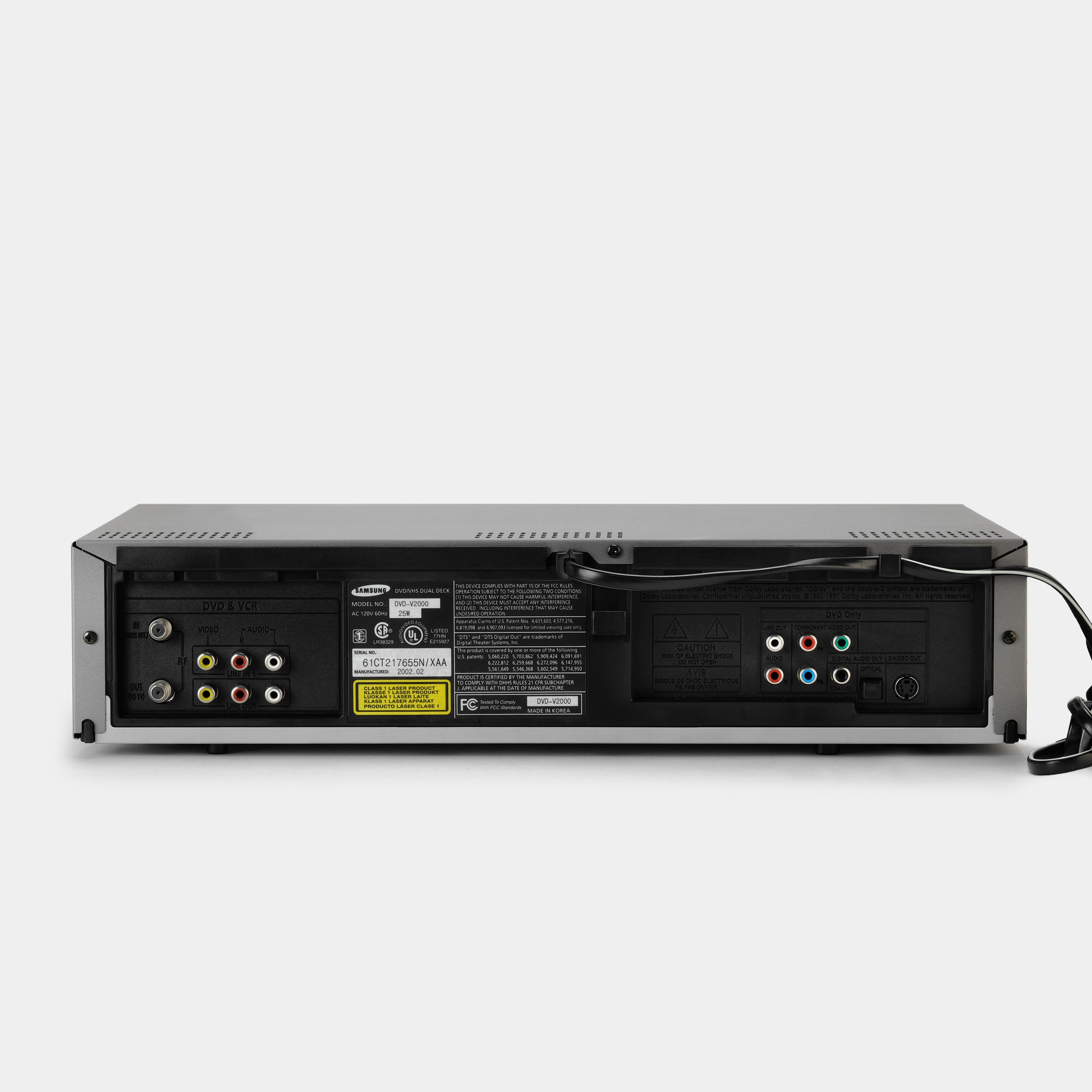 Samsung DVD-V2000 VCR DVD/VHS Dual Deck Player