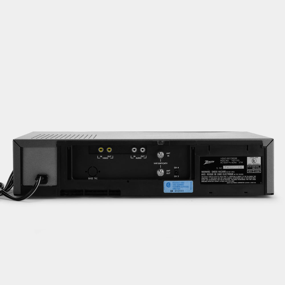 Zenith VDR100 VCR VHS Player