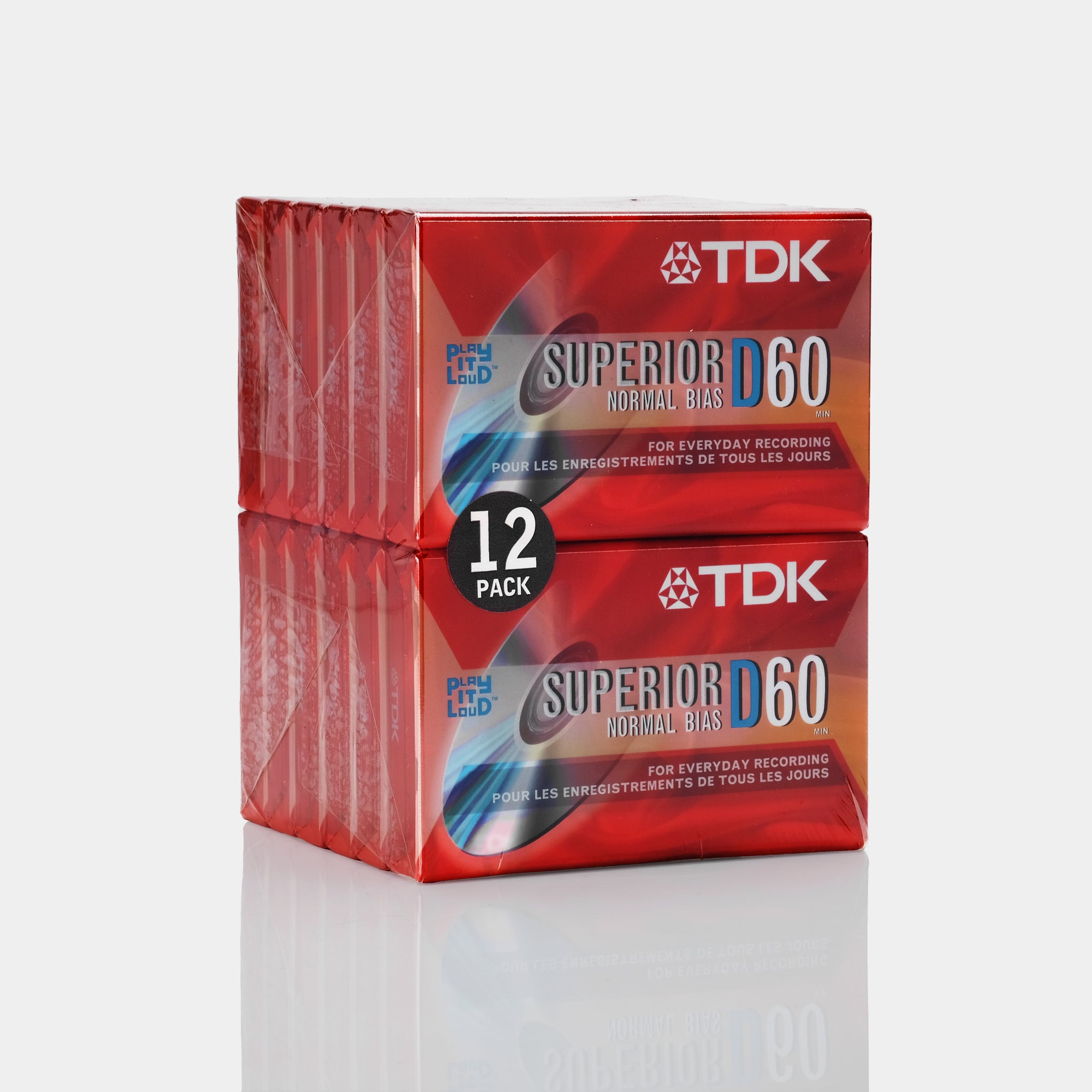 TDK Superior D60 Type I 60 Min Blank Cassette Tapes (12 Pack)