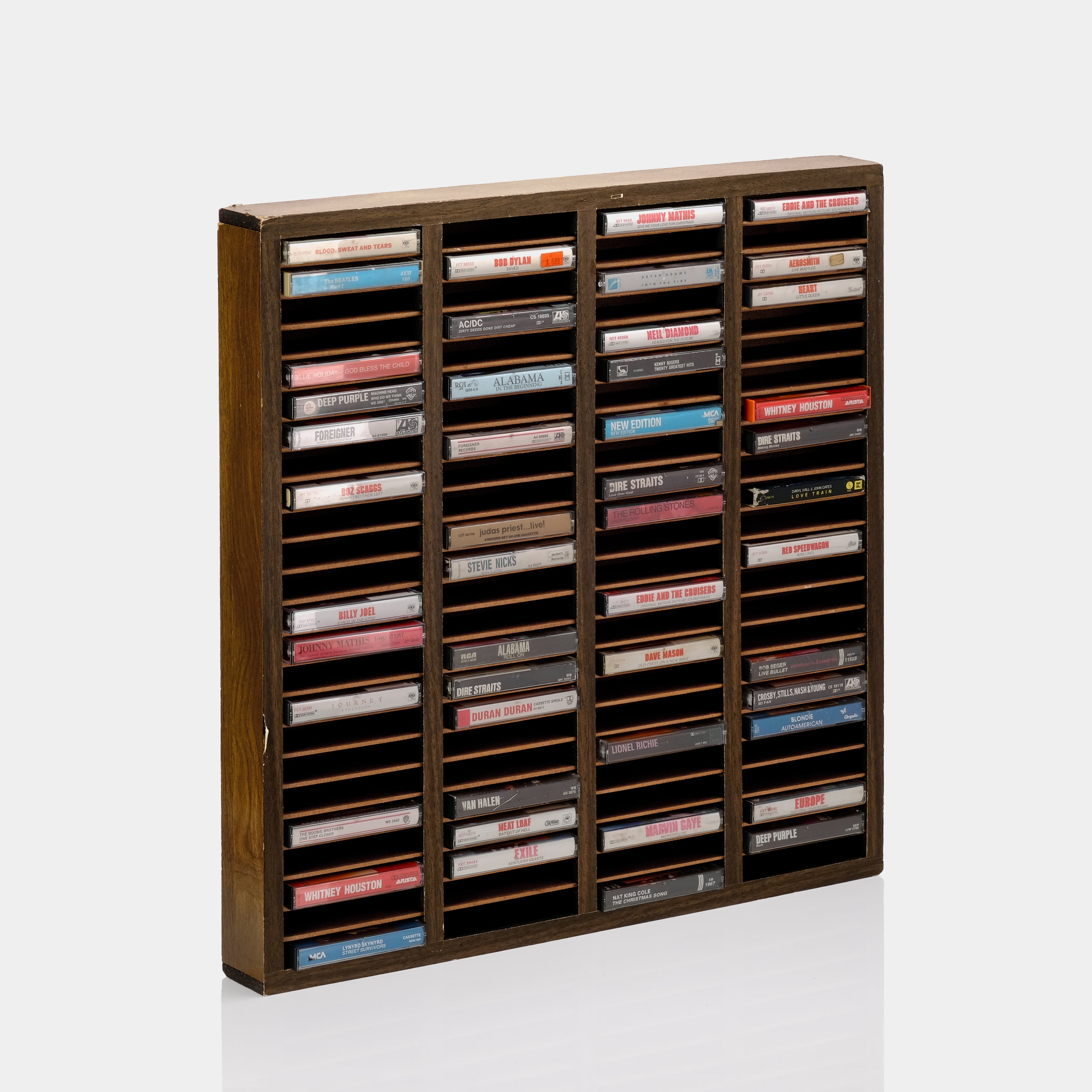 Wood Veneer Cassette Storage Shelf for 96 Cassettes