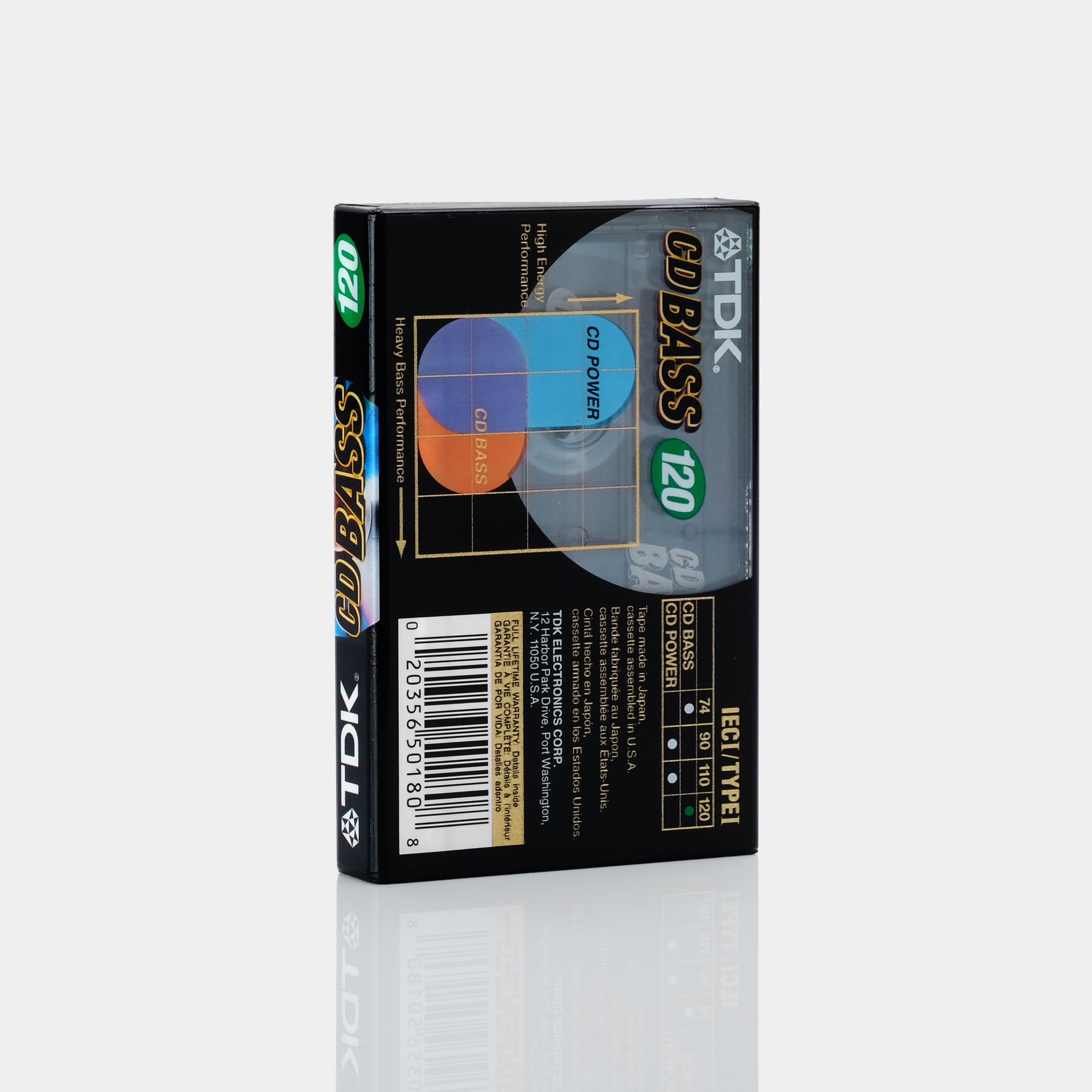 TDK CD Bass 120 Minute Type I Blank Recordable Cassette Tape