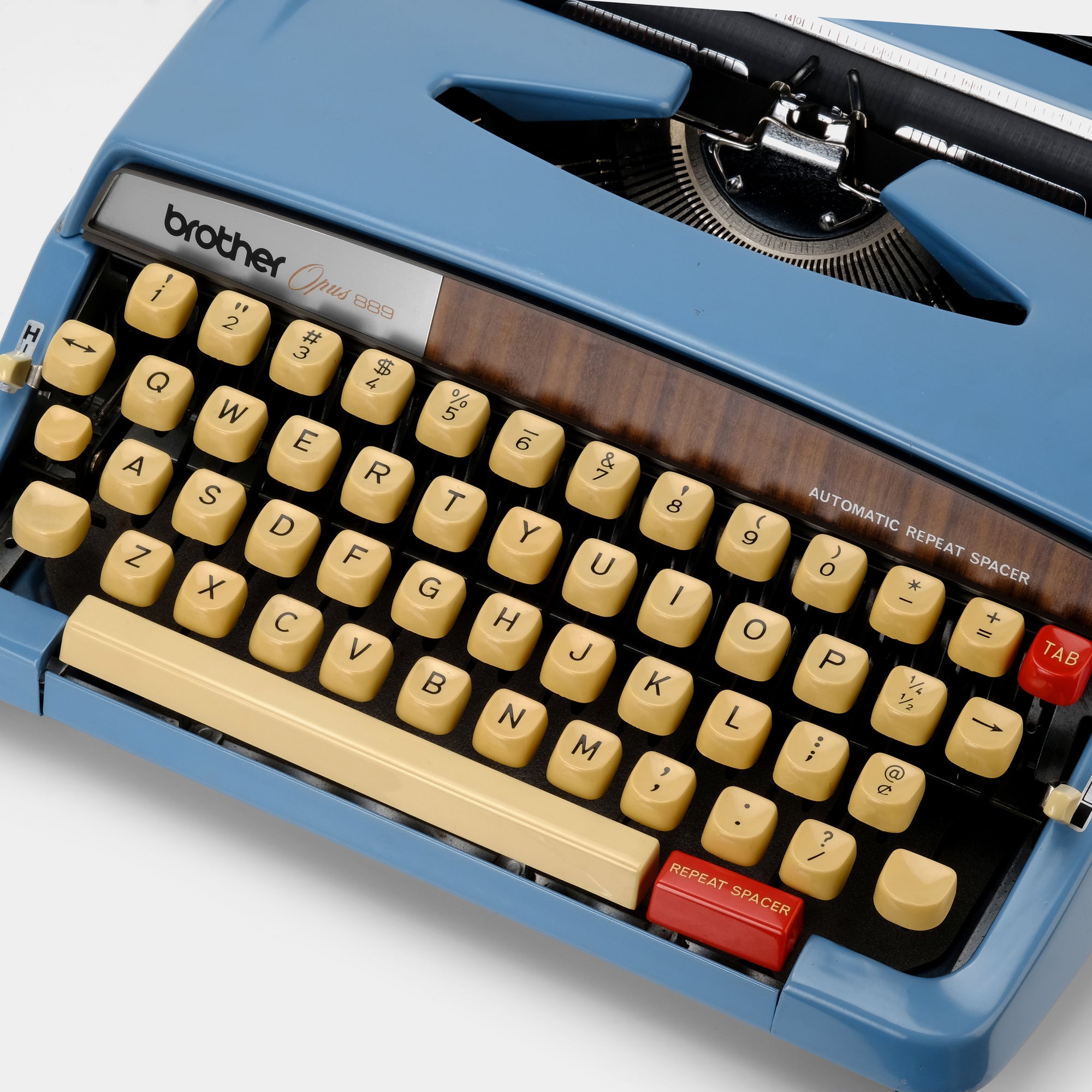 Brother Opus 889 Blue Manual Typewriter and Case