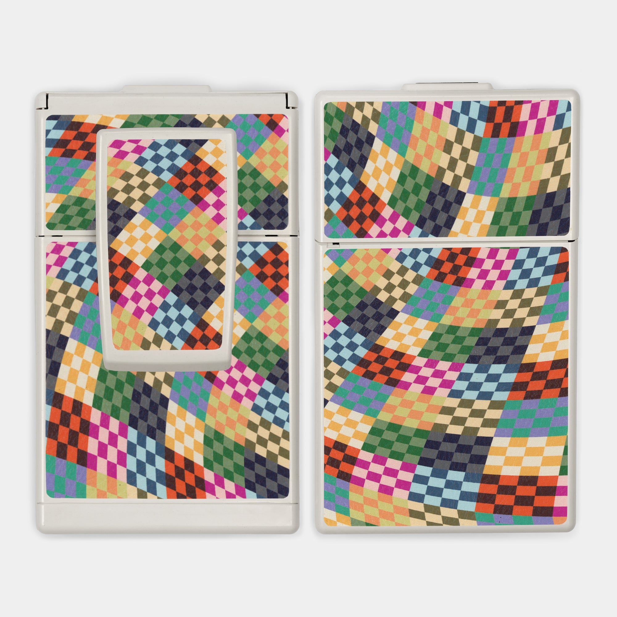 SX-70/SLR-680 Patchwork Wave Check Vegan Leather Camera Skins