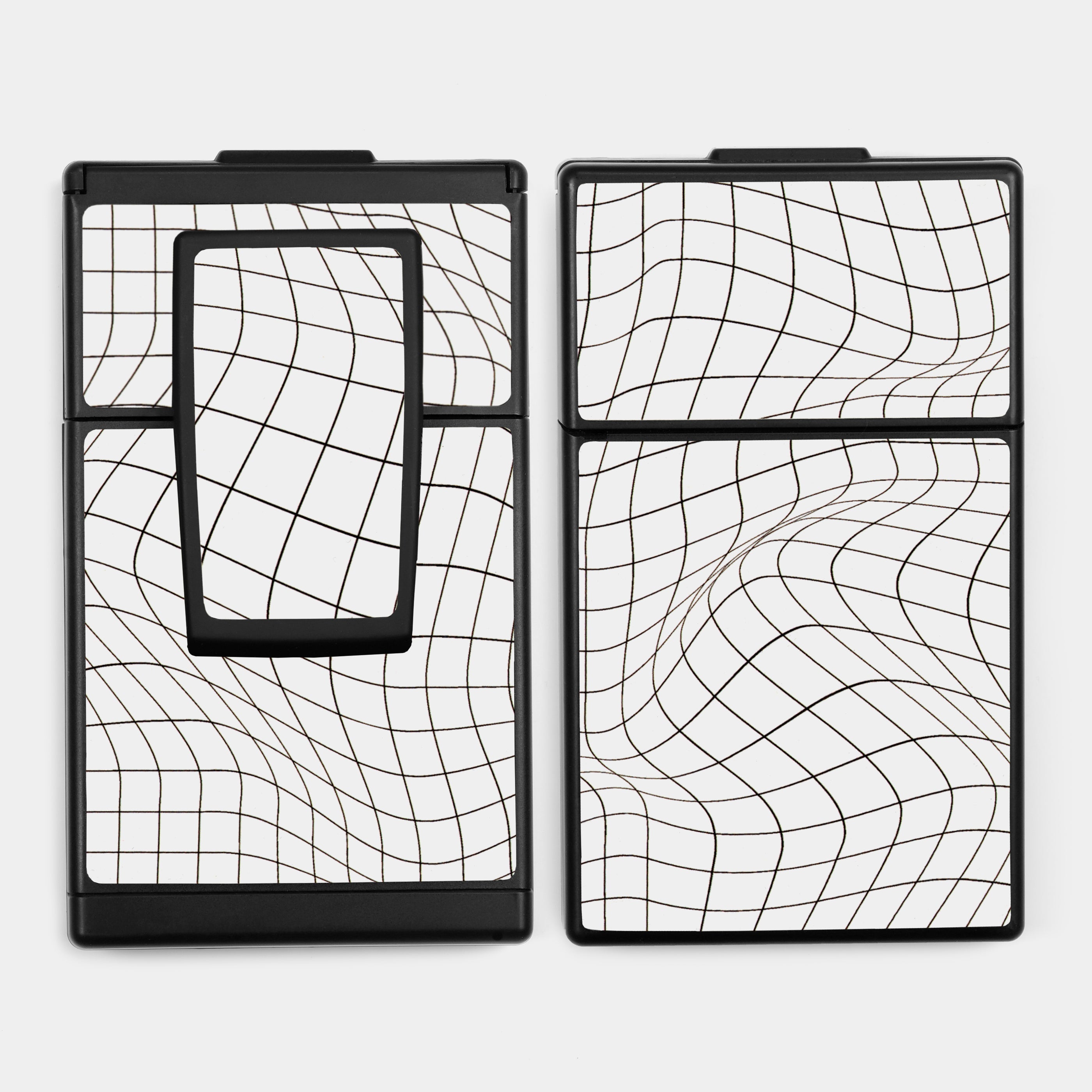 SX-70/SLR-680 White & Black 3D Wave Grid Vegan Leather Camera Skins