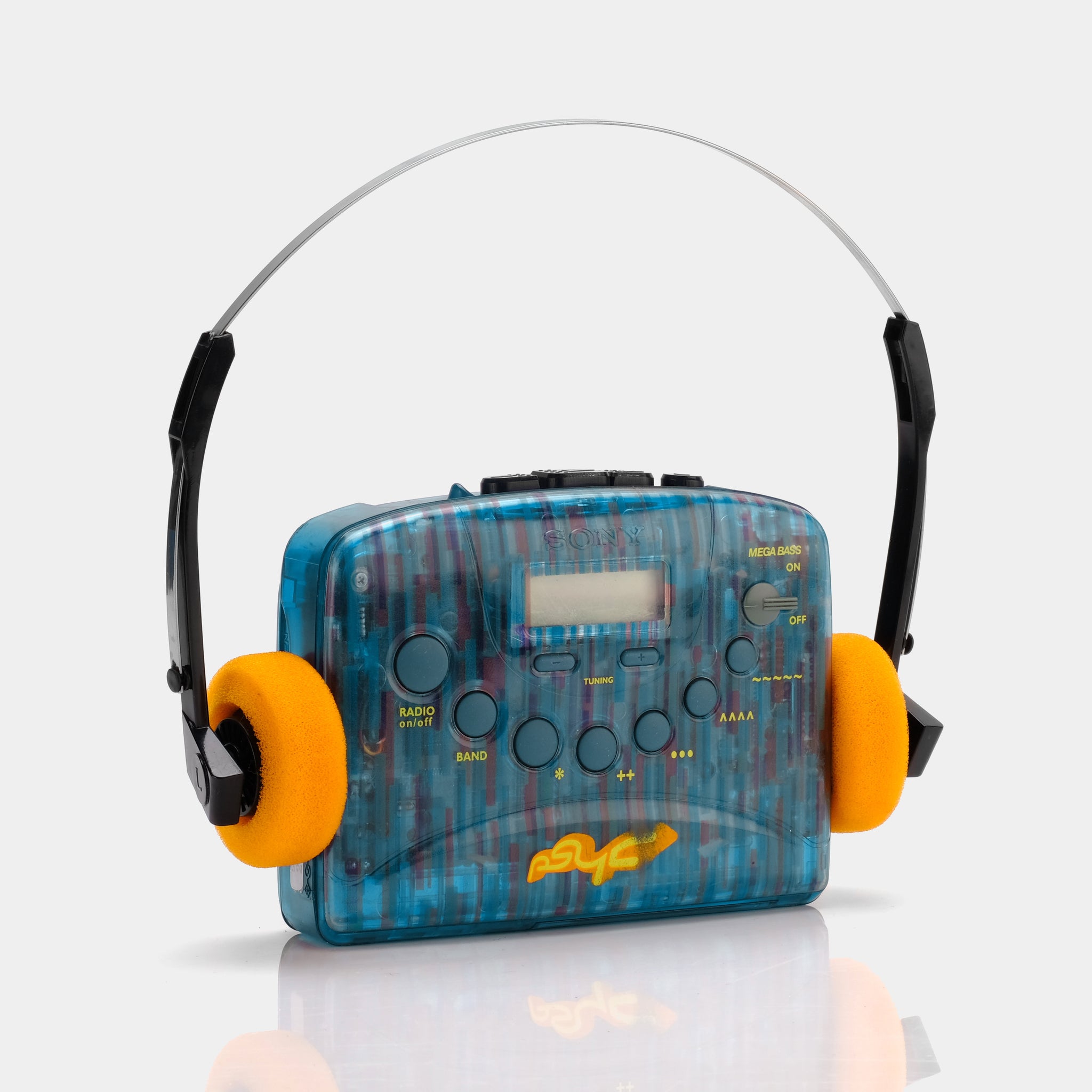 Sony Walkman Psyc WM-PSY02 Semi-Transparent Blue Portable Cassette Pla