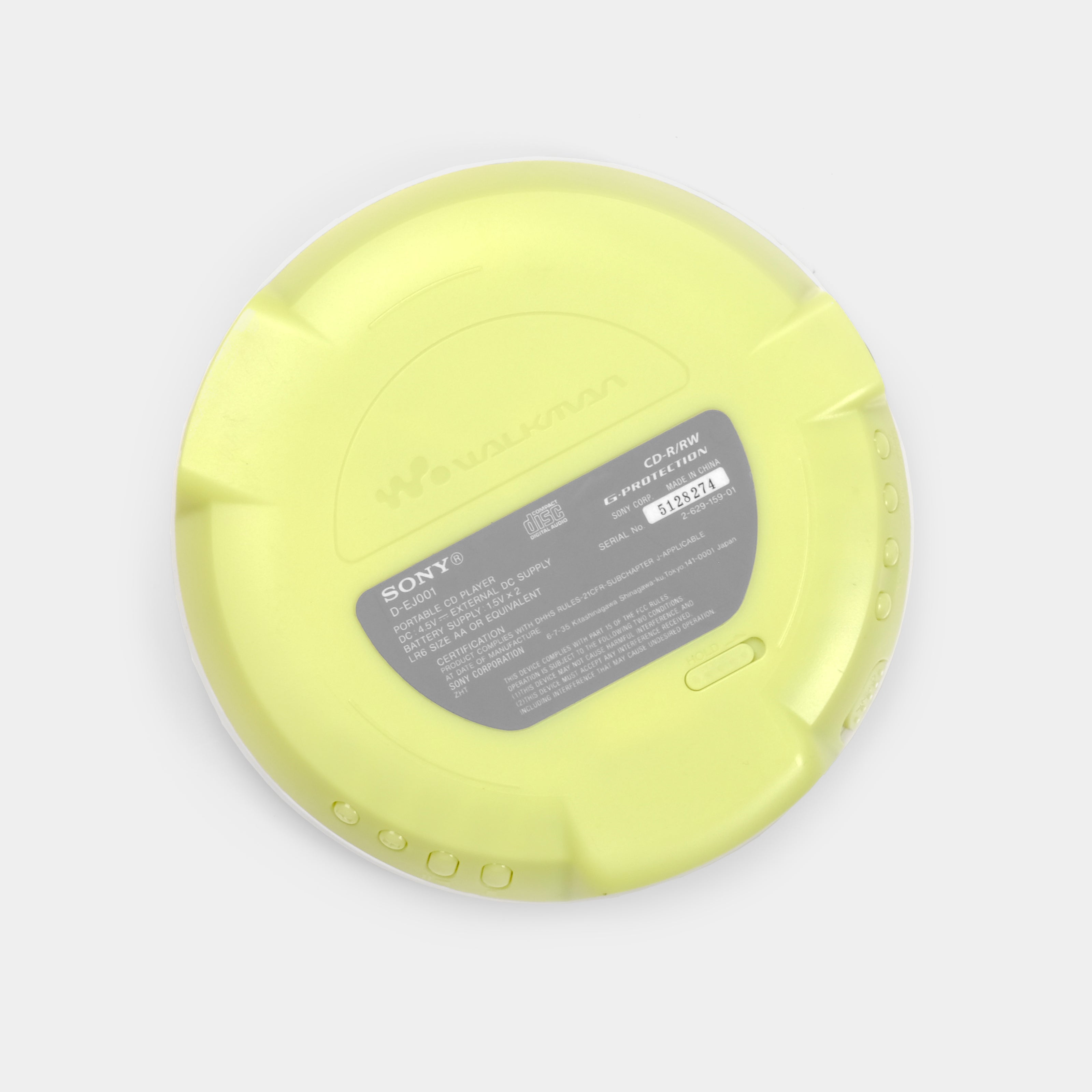 Sony Walkman D-EJ001 Yellow Portable CD Player