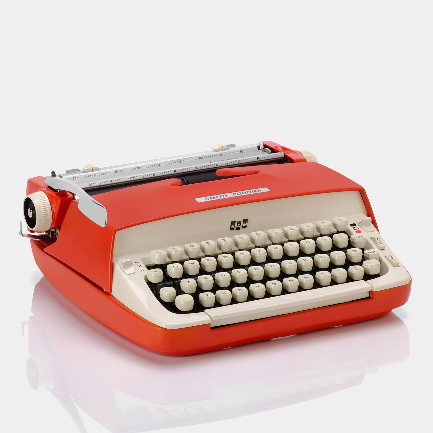 Smith-Corona Galaxie Red Manual Typewriter and Case