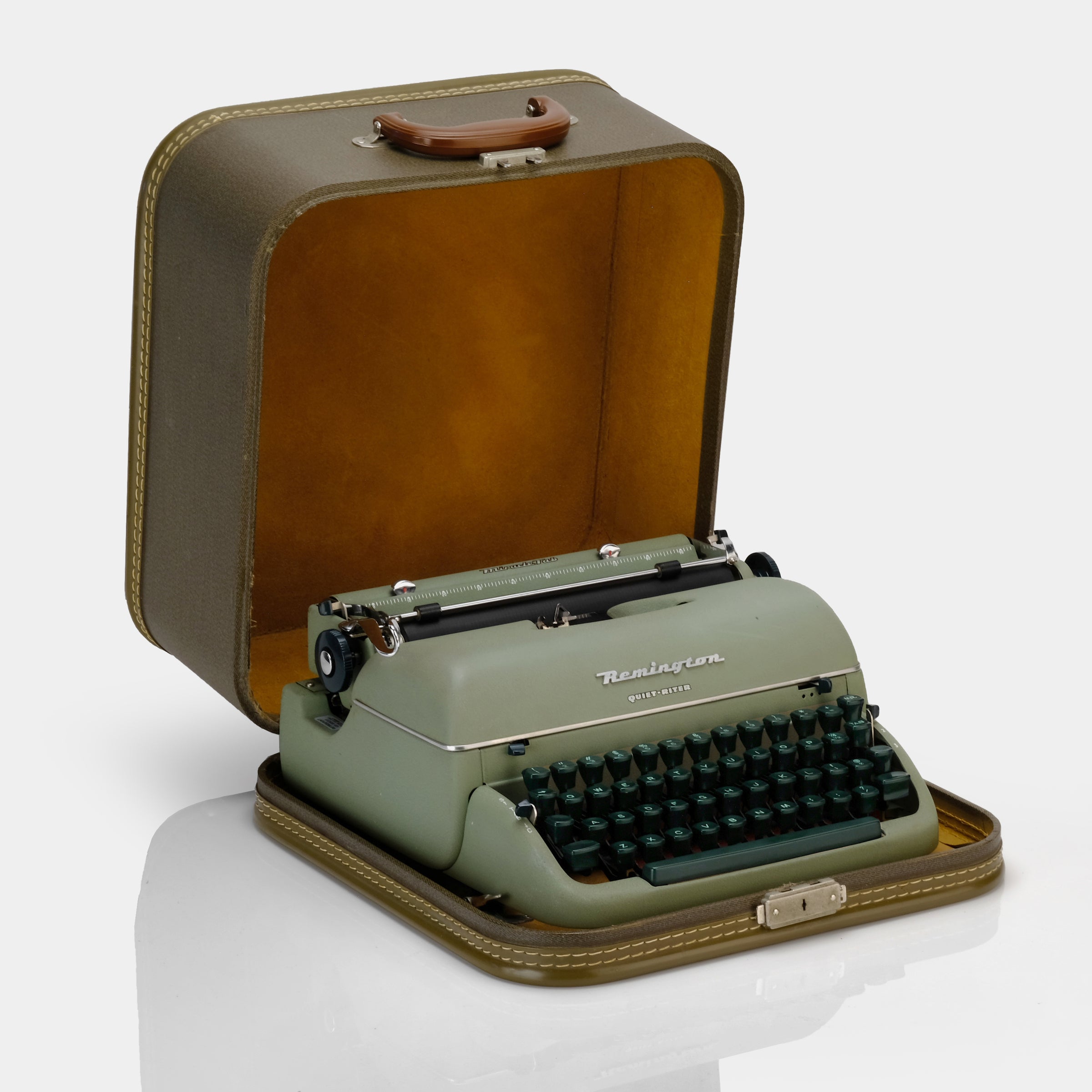 Remington Quiet-Riter Green Manual Typewriter and Case