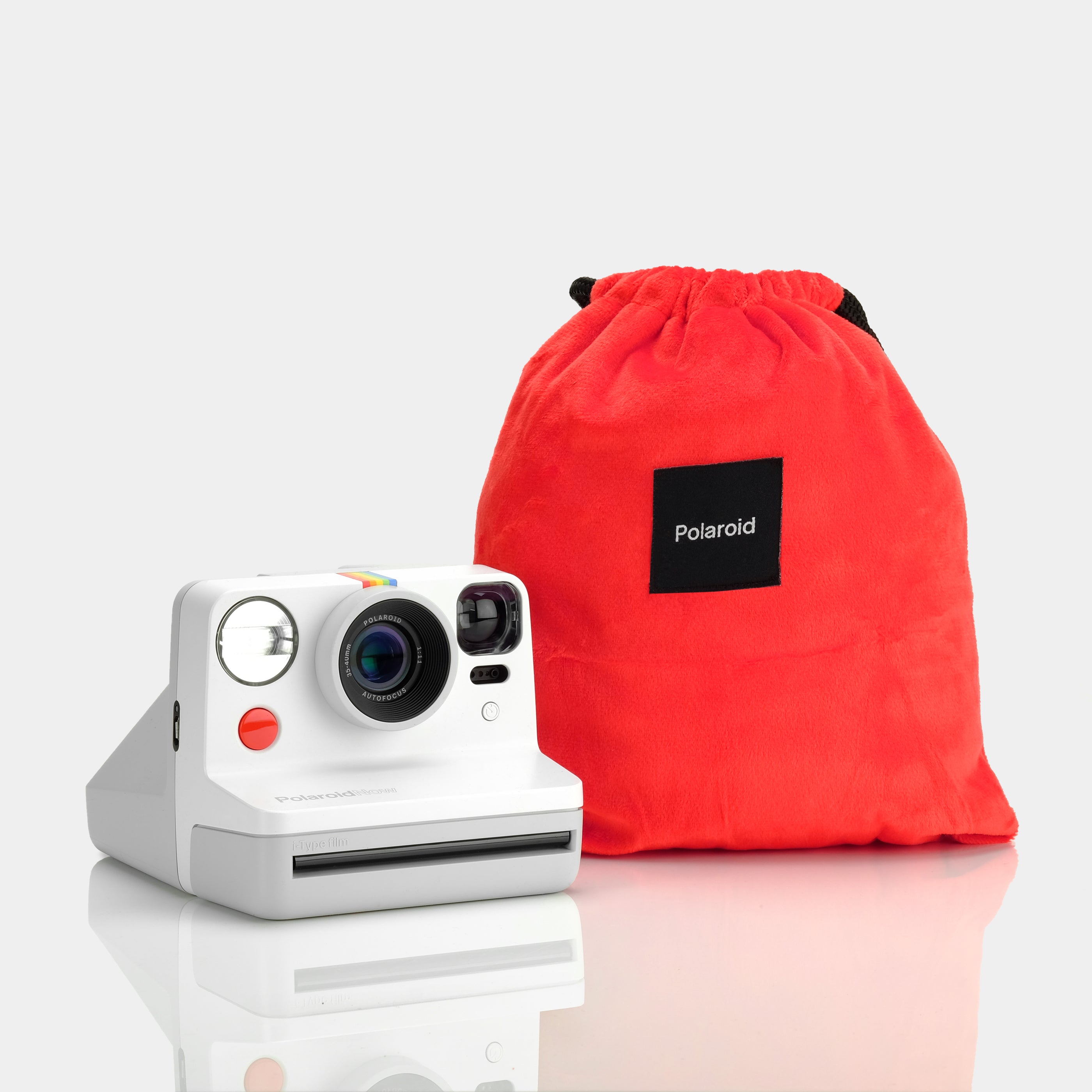 Polaroid i-Type Now White and Grey Instant Film Camera With Pouch