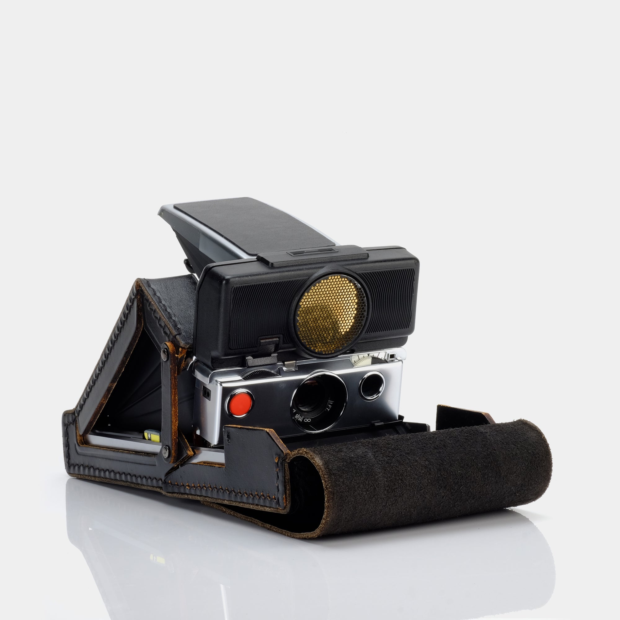 Polaroid SX-70 Folding Camera Autofocus "Ever-Ready" Black Leather Cas